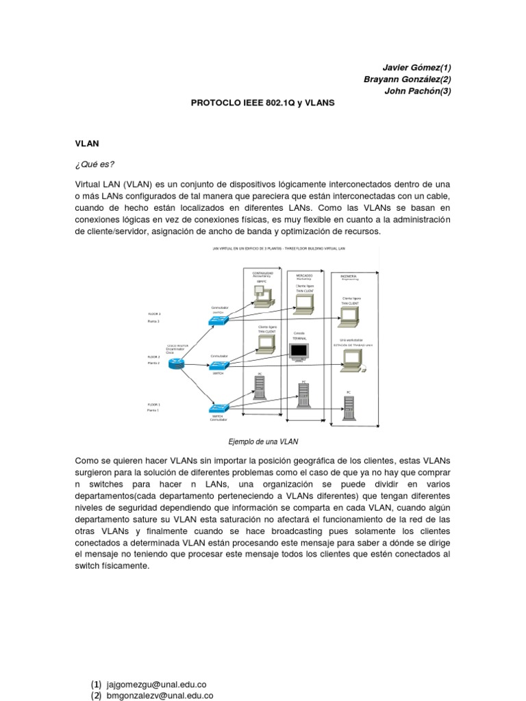 Ieee 802.1q Vlan | PDF | Conmutador de red | Red de arquitectura