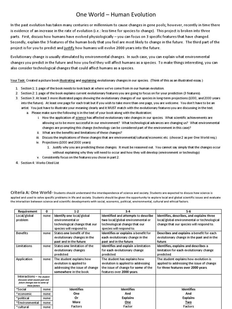 OneWorld HumanEvolution Updated Spring 2013 | Download Free PDF ...