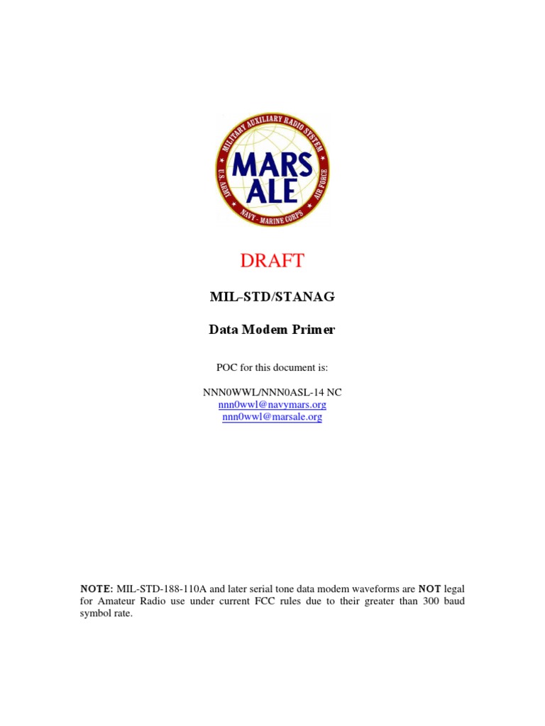 110a Mil-Std Stanag Modem Primer | PDF | Bit Rate | Modulation