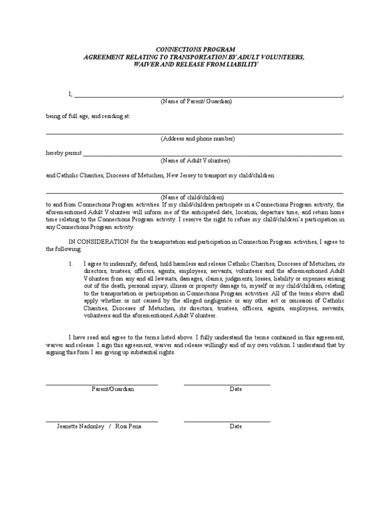 Vehicle Liability Waiver | PDF | Finance & Money Management | Social ...