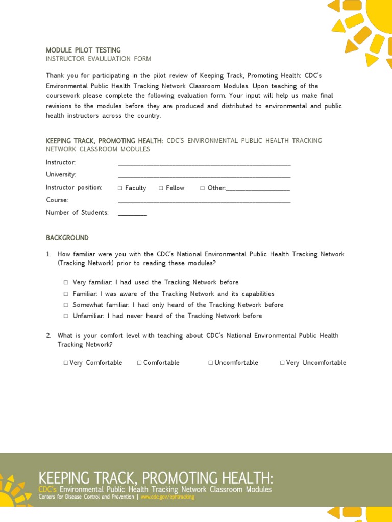 Pilot Test Evaluation Form - INSTRUCTOR | PDF | Test (Assessment ...