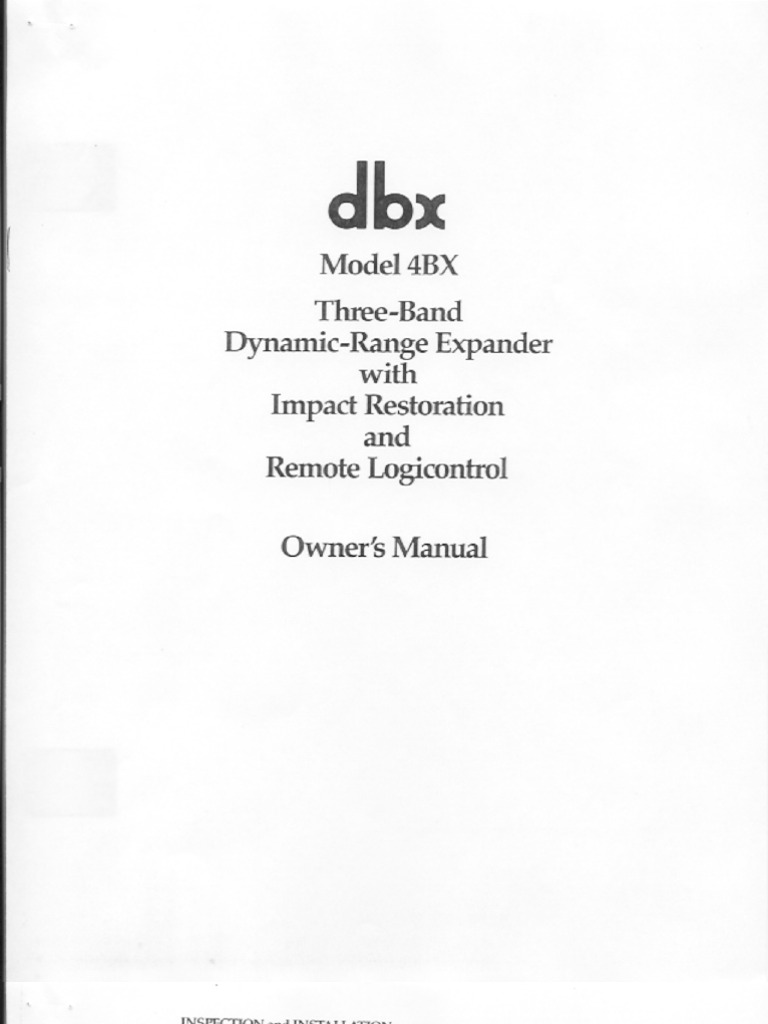DBX 4BX Multi-Band Expander Manual | PDF