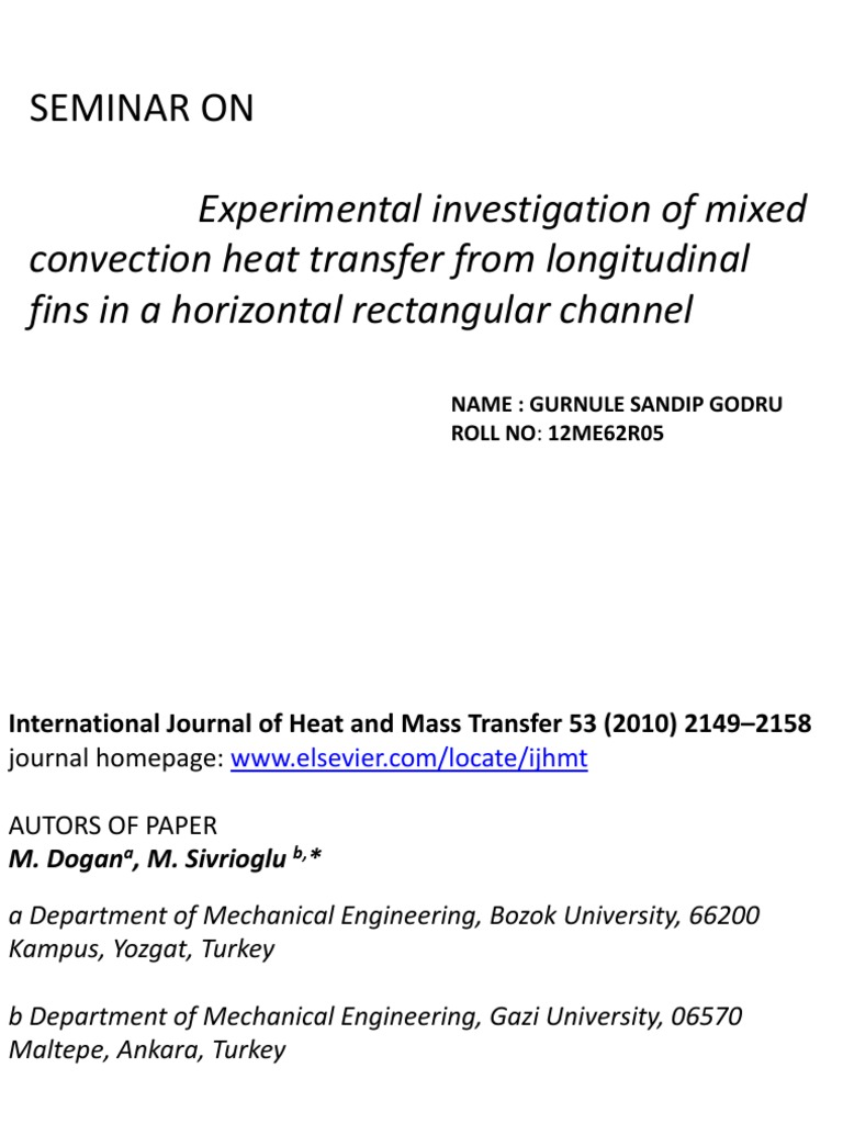 Exprimental Investigation On Rectangular Fin Array | PDF | Heat Transfer | Convection