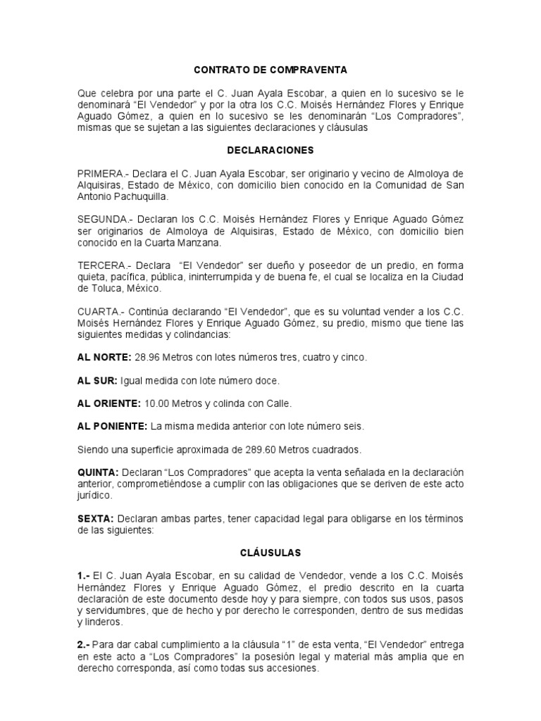 Contrato de Compraventa | PDF | Derecho privado | Justicia