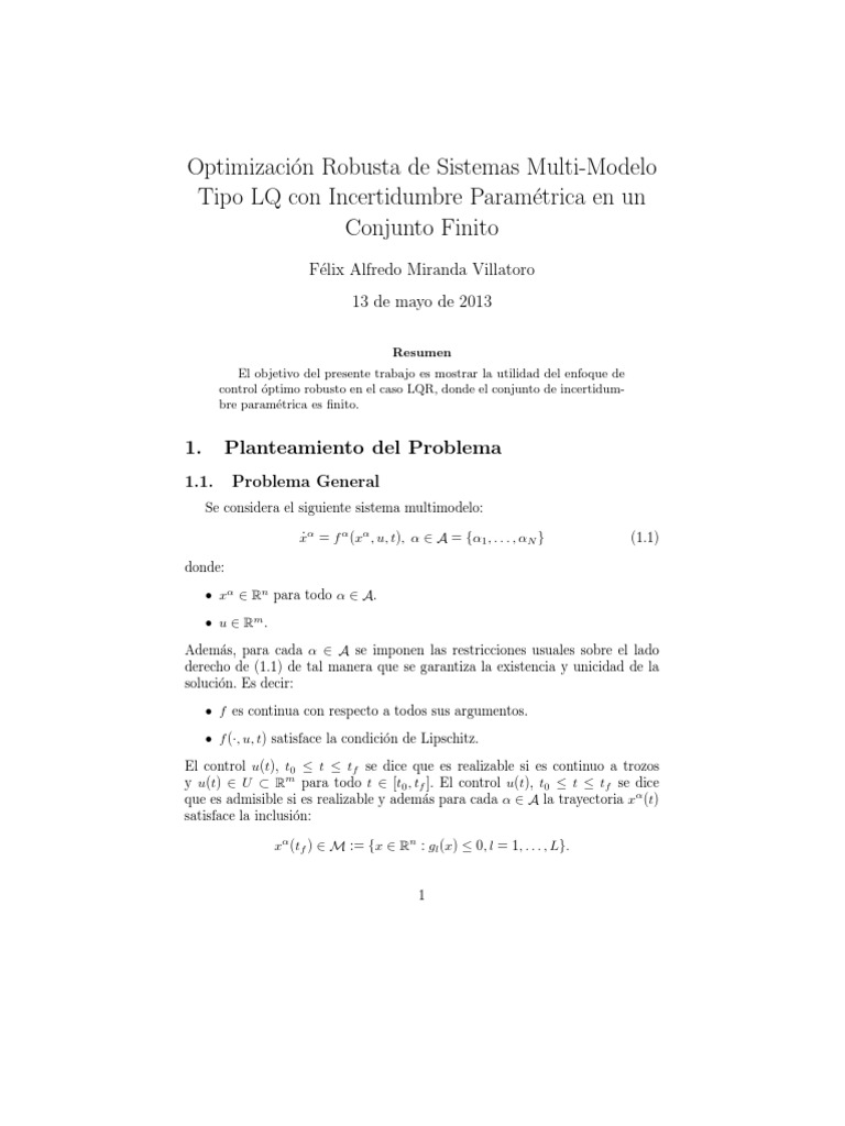Min Max Optimal Control | PDF | Álgebra lineal | Álgebra