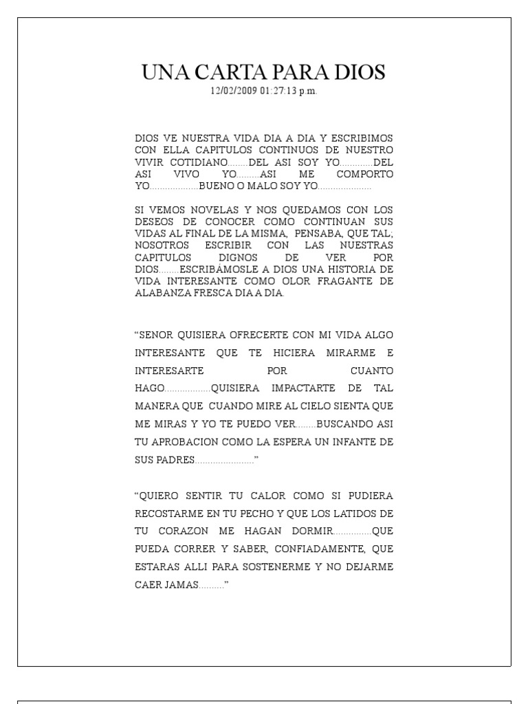 Una Carta para Dios | PDF