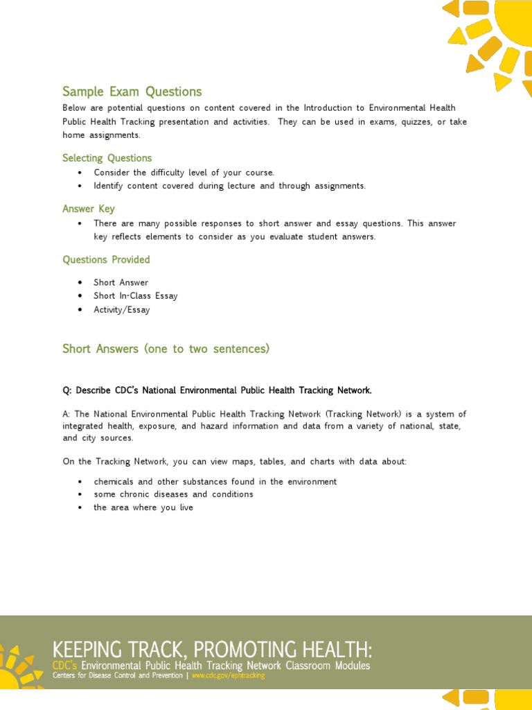 Environmental Health Exam Questions | PDF | Air Pollution | Carbon Monoxide