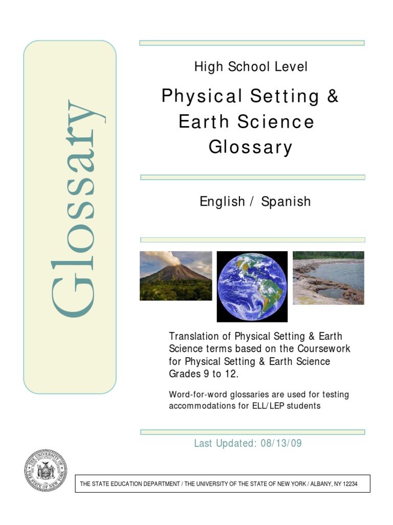 Earth Science Glossary: English/Spanish | PDF | Behavior Modification ...