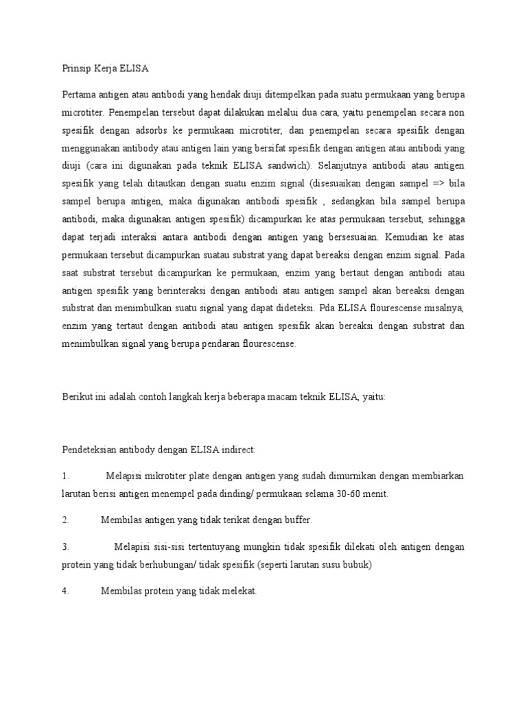 Prinsip Kerja ELISA | PDF