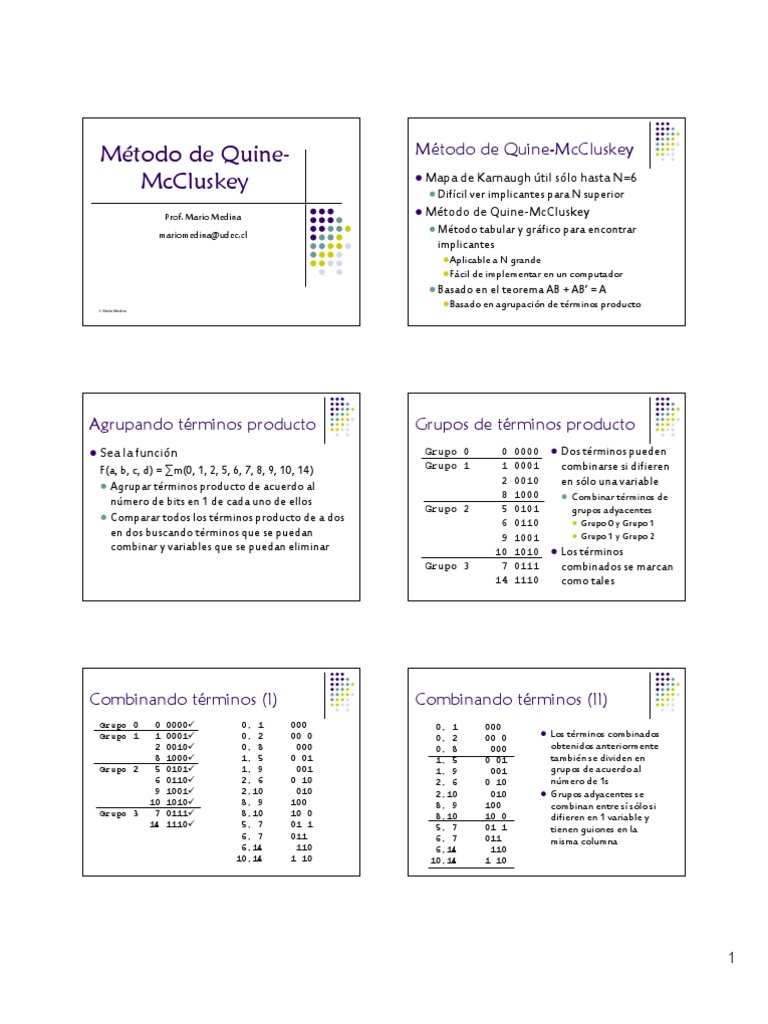 Metodo de Quine | PDF | Teoría de la computación | Álgebra abstracta