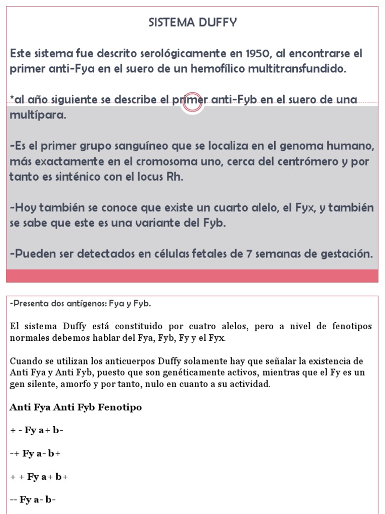 Sistema Duffy Pdf Tipo De Sangre Malaria