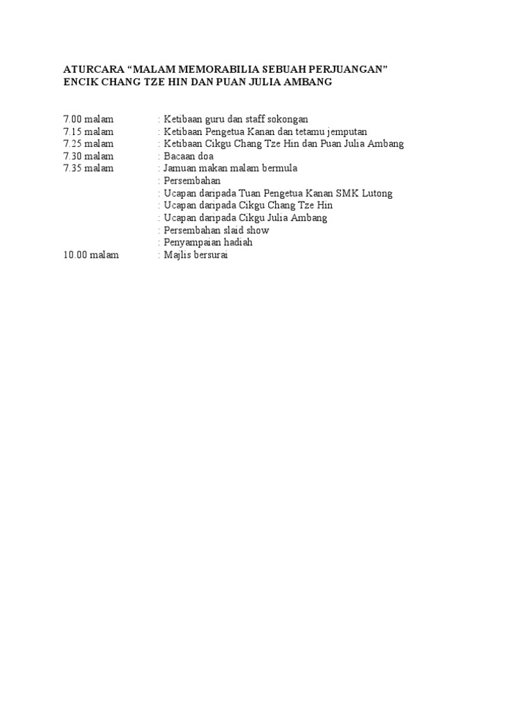 Aturcara Utk Kad Jemputan | PDF