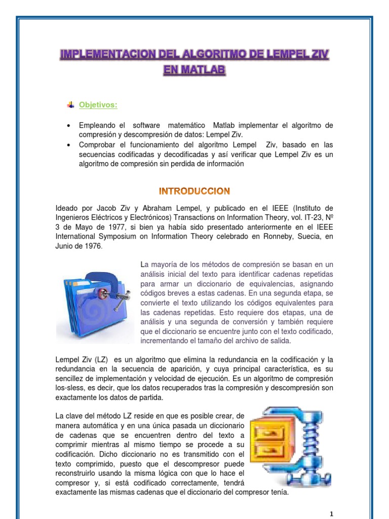 Implementacion Del Lempel Ziv en Matlab | PDF | Algoritmos | Programa de computadora