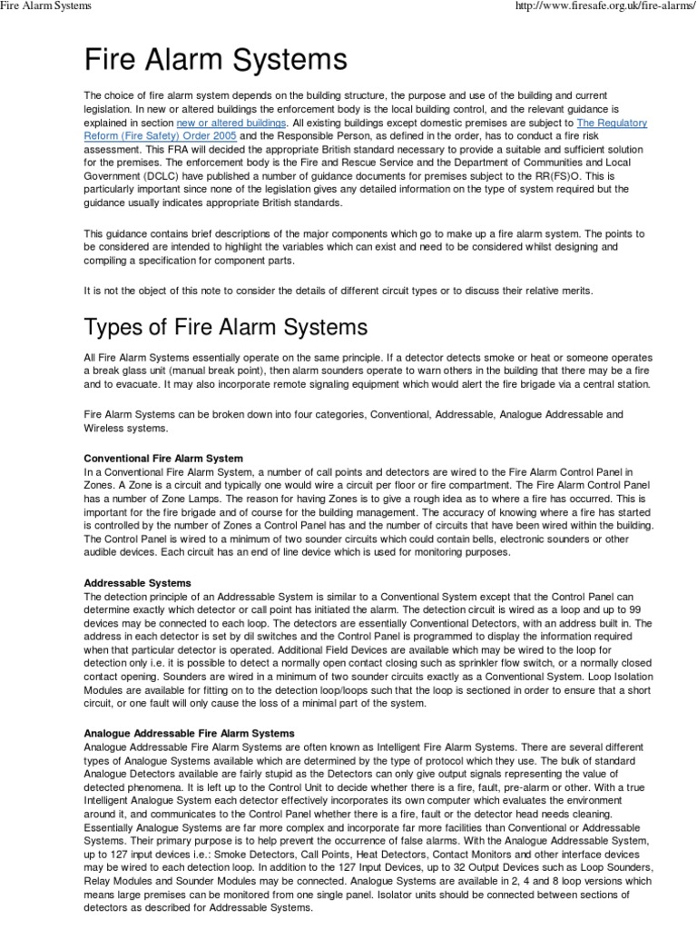 Fire Alarm Systems | PDF | Sensor | Smoke