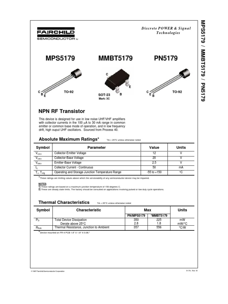 2n5179 | Bipolar Junction Transistor | Electrical Engineering