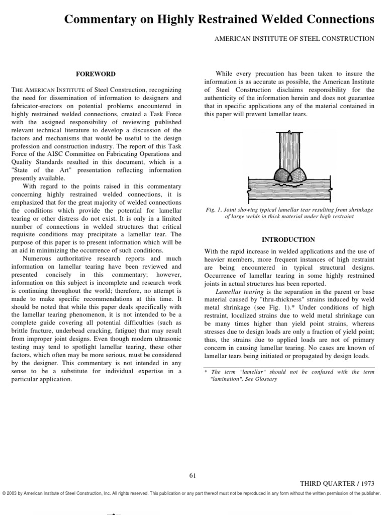Commentary On Highly Restrained Welded Connections | PDF | Deformation ...
