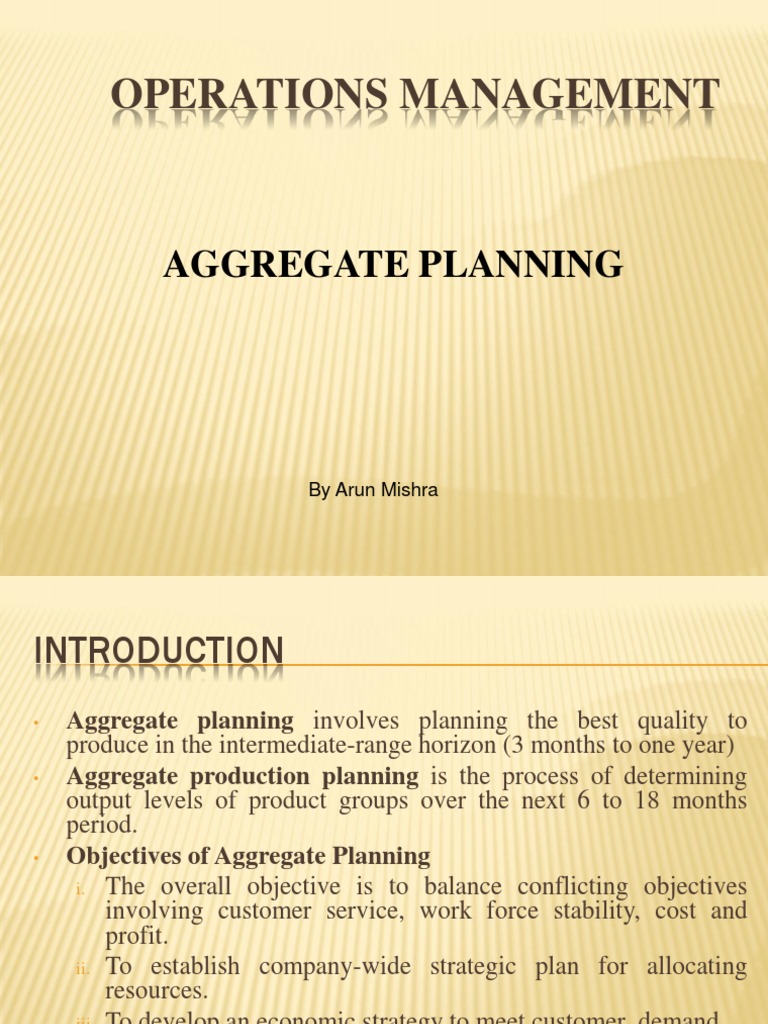 Operations Management: Aggregate Planning | PDF | Labour Economics ...