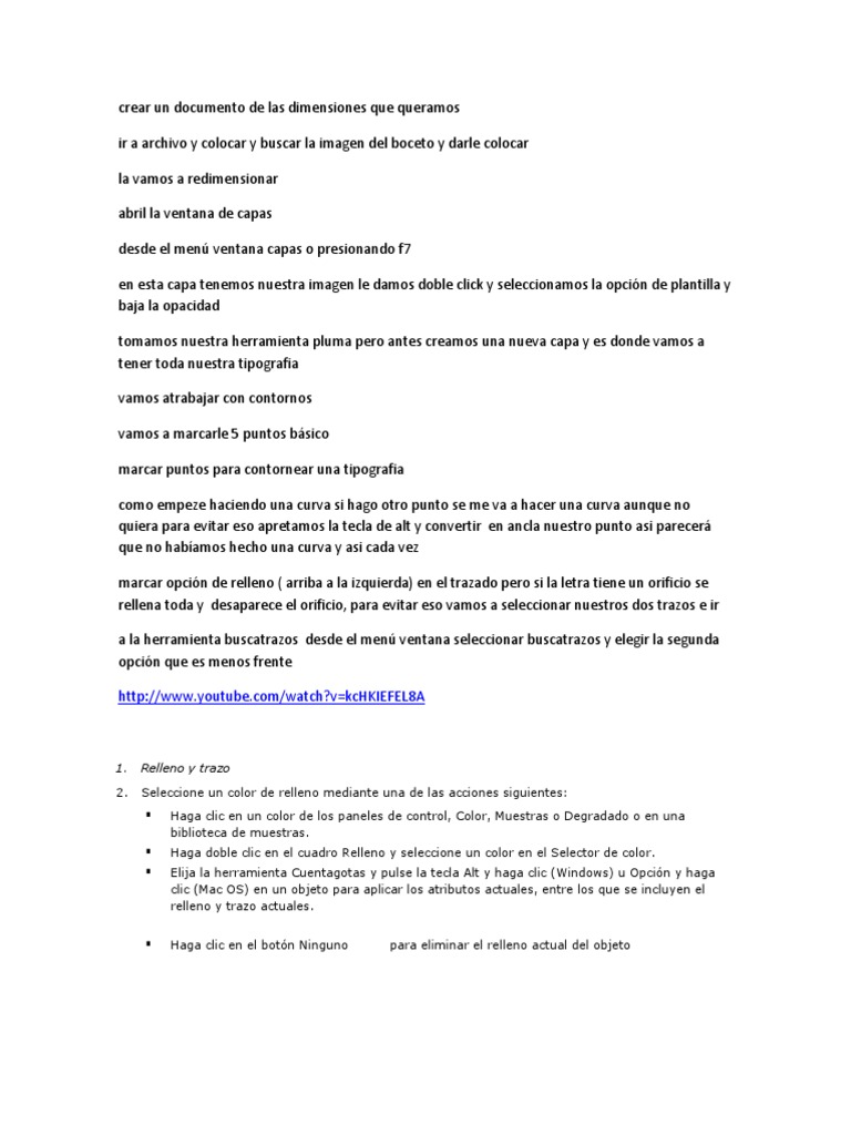 Tutorial Illustrator Rellenar Letras | PDF