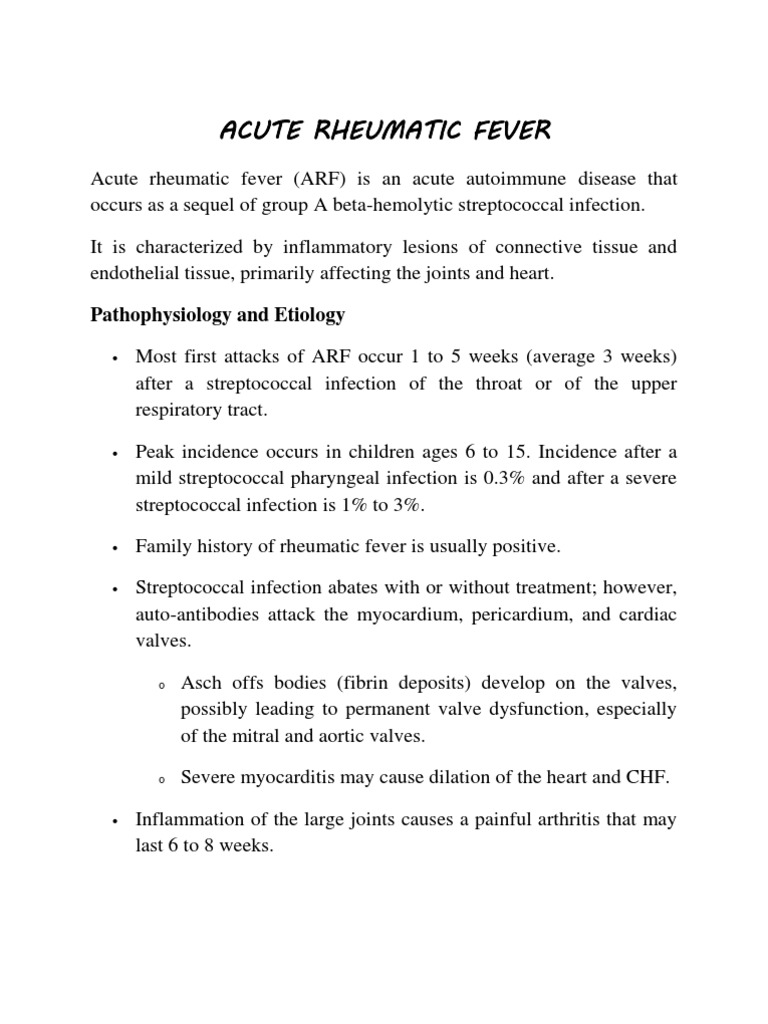 Acute Rheumatic Fever | Heart | Medicine