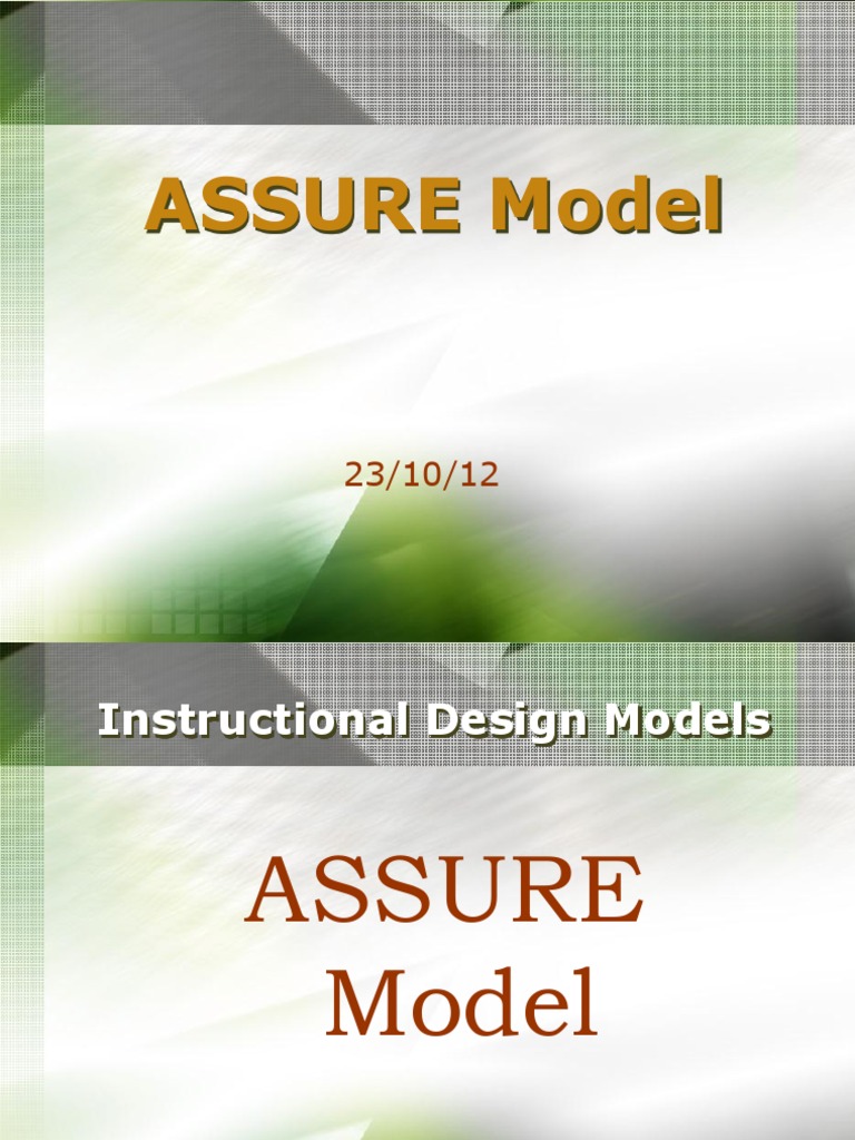 ASSURE Model | PDF | Instructional Design | Lesson Plan