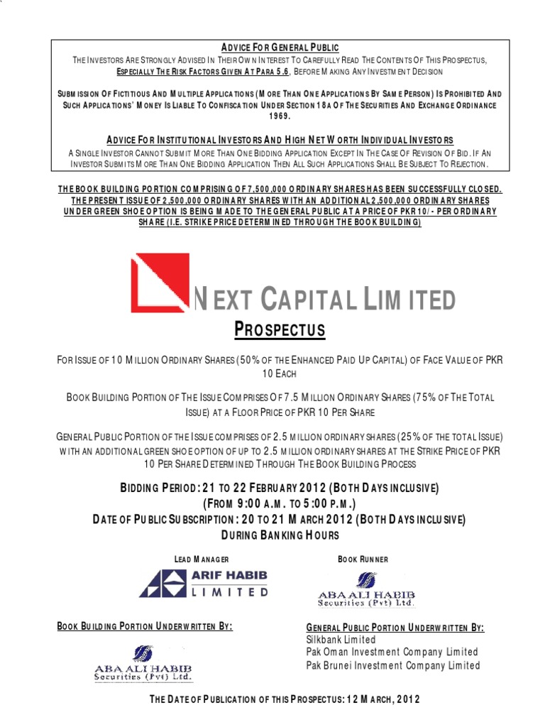 Prospectus Next Capital IPO.pdf | Initial Public Offering | Securities ...