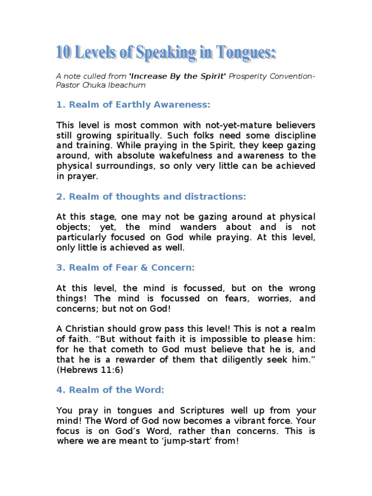 10 Levels of Speaking in Tongues | Prophecy | Prayer