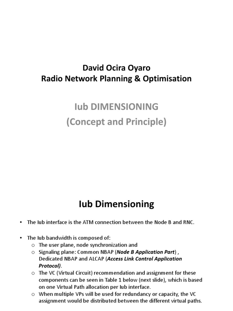 Iub Dimensioning | PDF | Bandwidth (Computing) | Bit Rate
