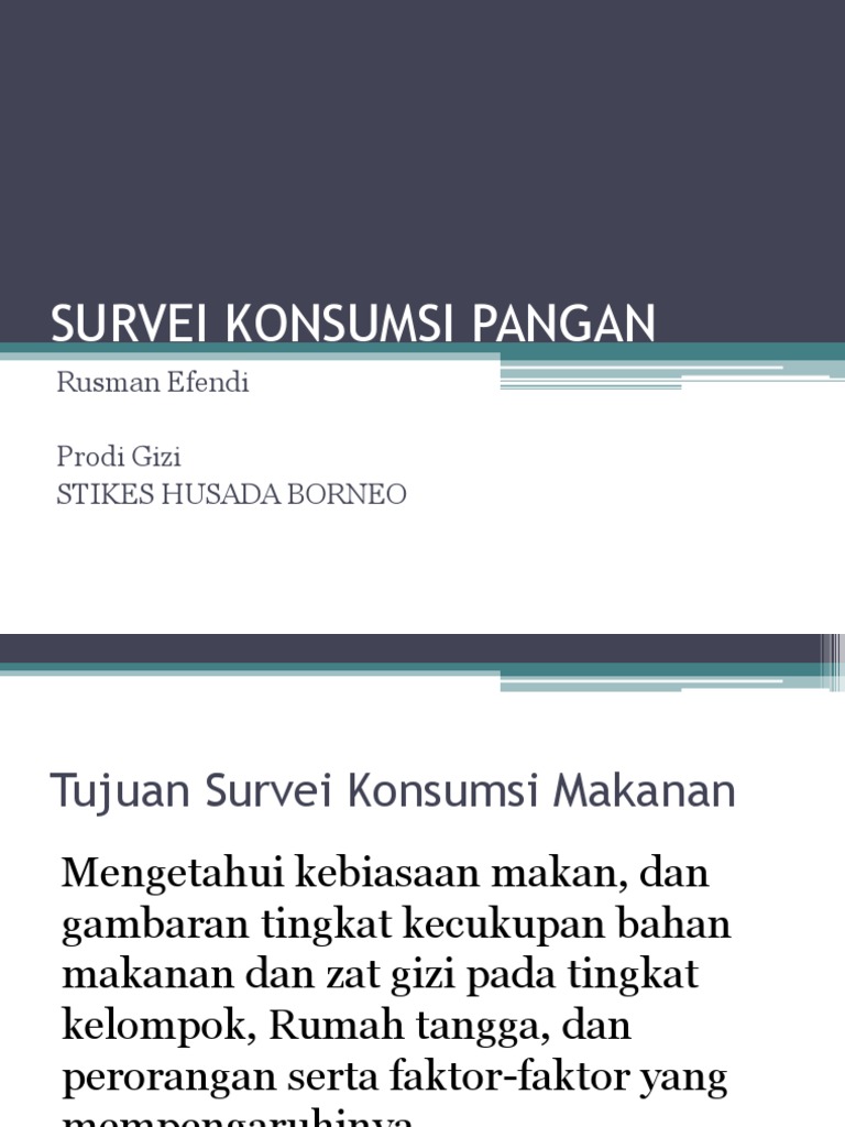 5 Survei Konsumsi Pangan | PDF