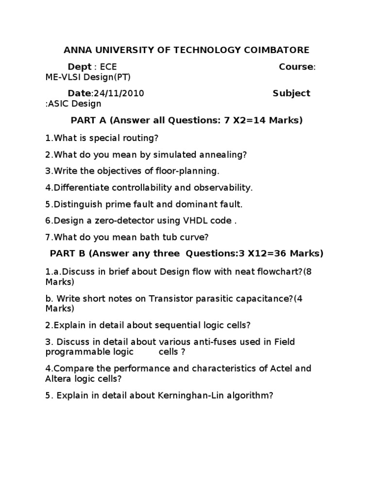 ASIC Design Course Document Covering Special Routing, Simulated ...