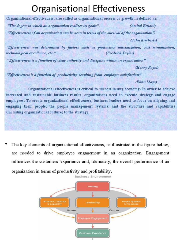 Organisational Effectiveness | PDF | Strategic Management | Leadership