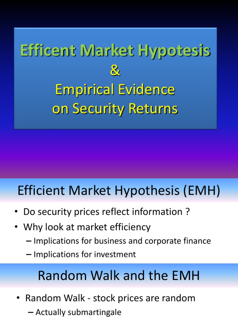EMH Empirical | PDF | Efficient Market Hypothesis | Beta (Finance)