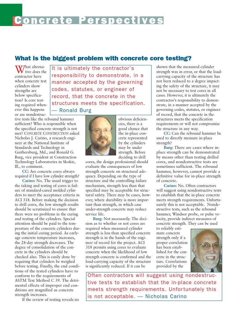 What Is The Biggest Problem With Concrete Core Testing | PDF ...