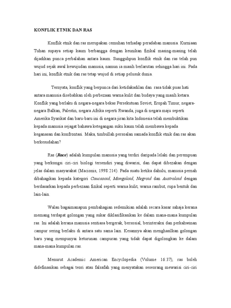 Konflik Etnik Dan Ras | PDF