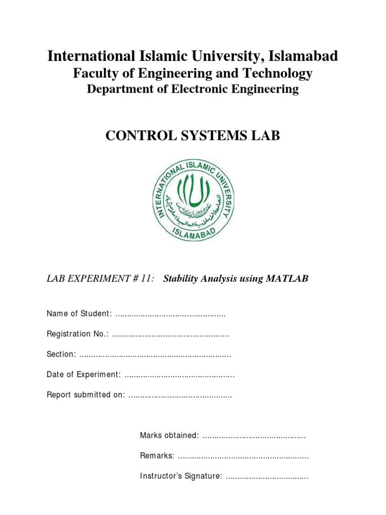Lab Experiment 11 | PDF | Control Theory | Stability Theory