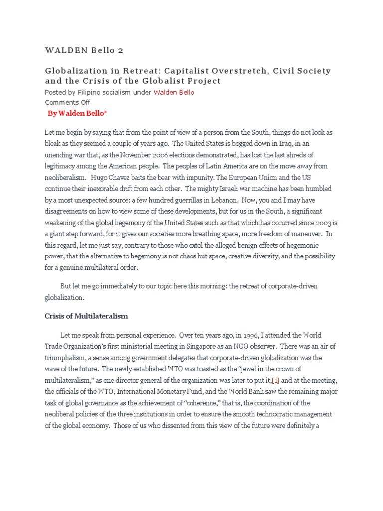 Walden Bello 2 | PDF | Neoliberalism | Economics