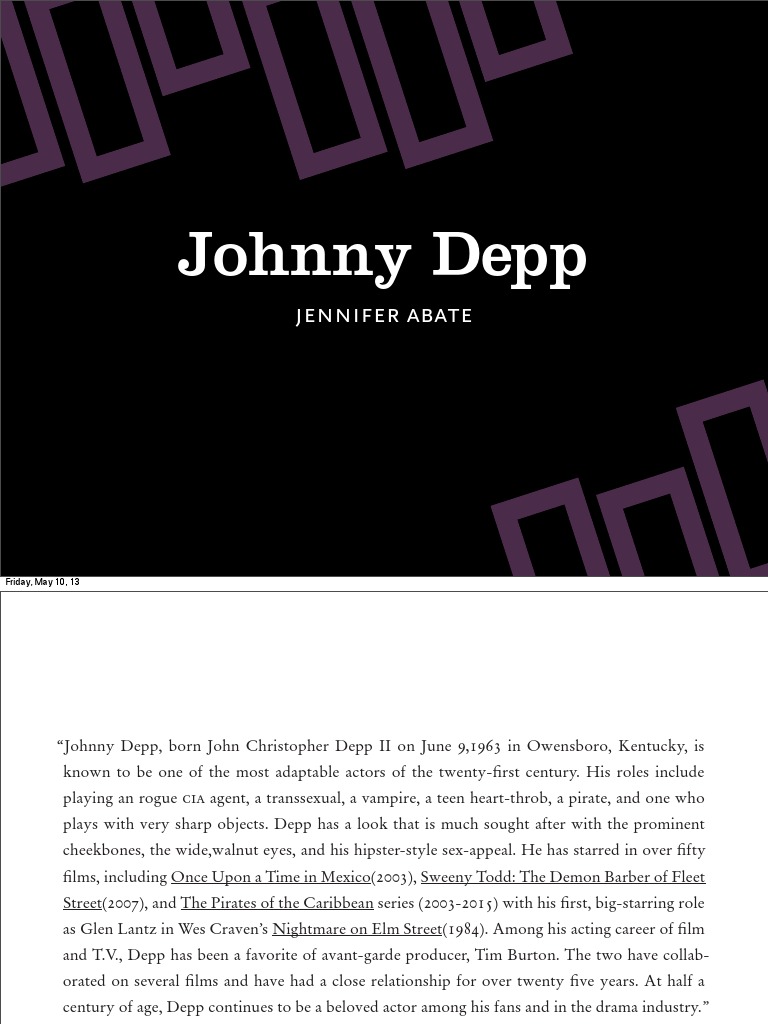 Johnny Depp: Versatile Actor Overview | PDF