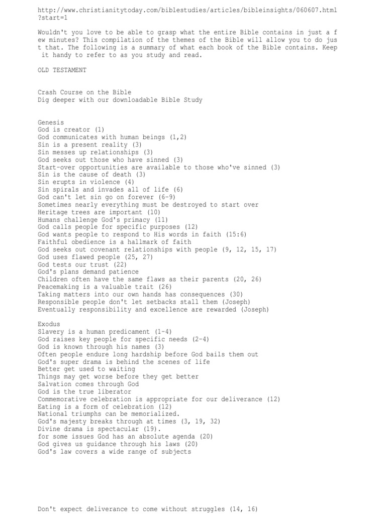 Bible Cliff Notes | Download Free PDF | Paul The Apostle | Jesus