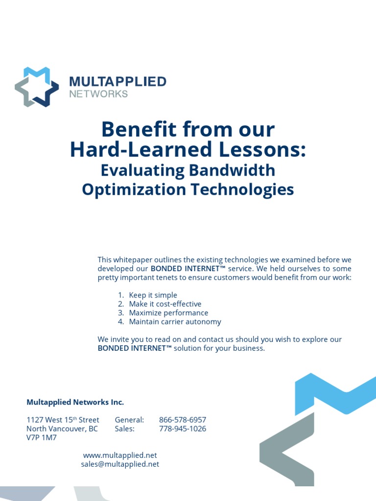 Multapplied Networks Bonding And Load Balancing Together In Bonded Internet™ Pdf Load