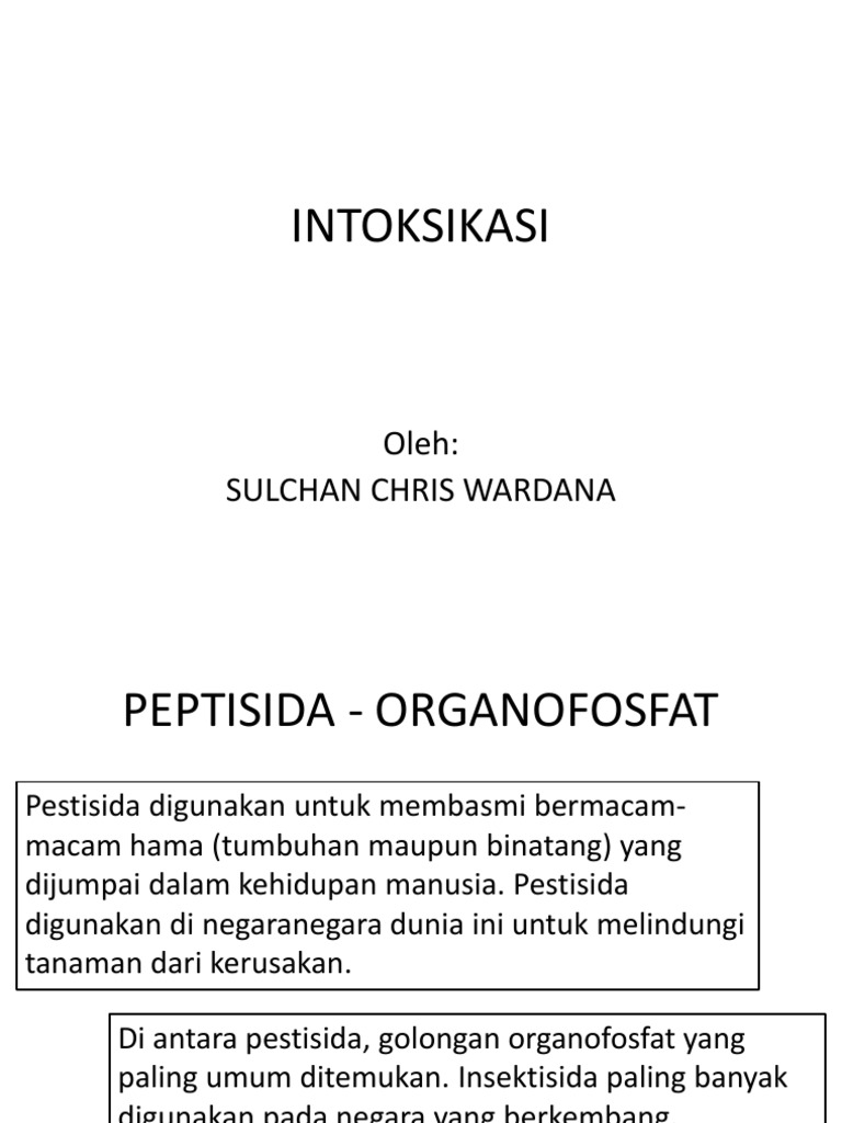 Intoksikasi Organofosfat Dan Parakuat | PDF | Memasak, Makanan ...