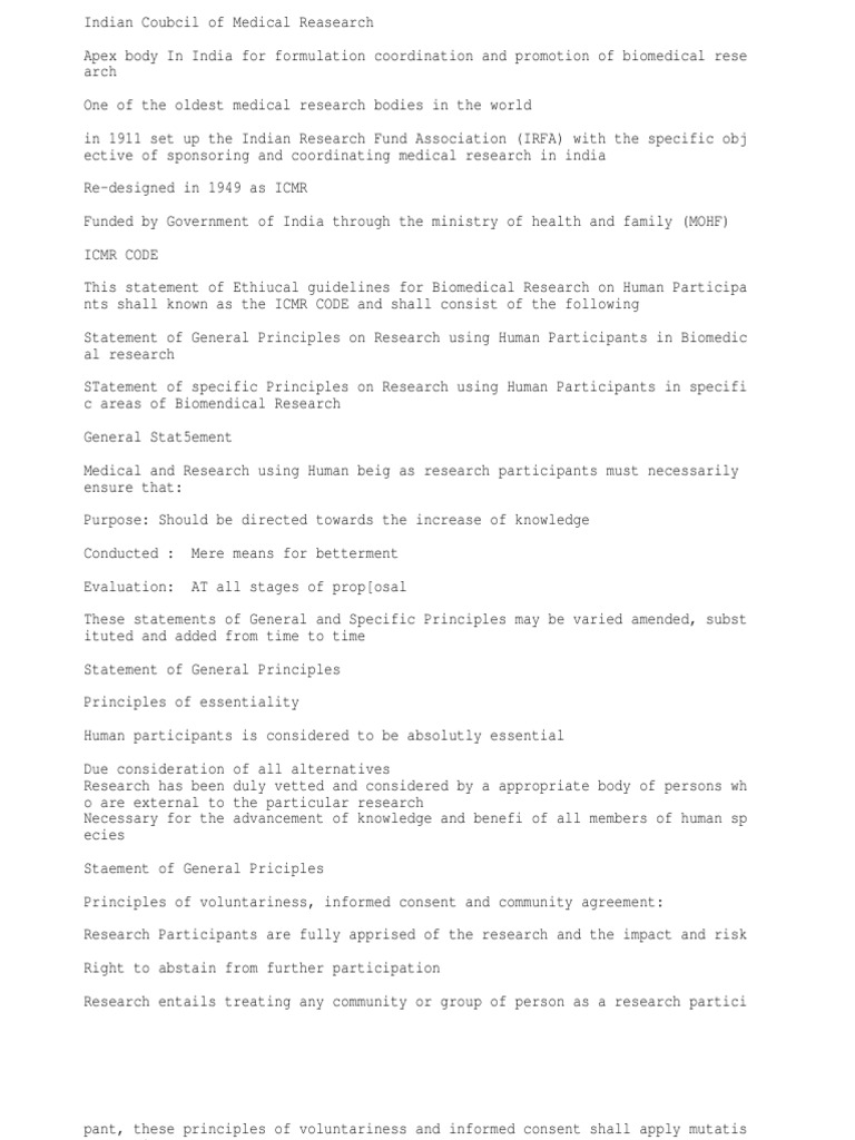 ICMR Guidlines | PDF | Informed Consent | Value (Ethics)