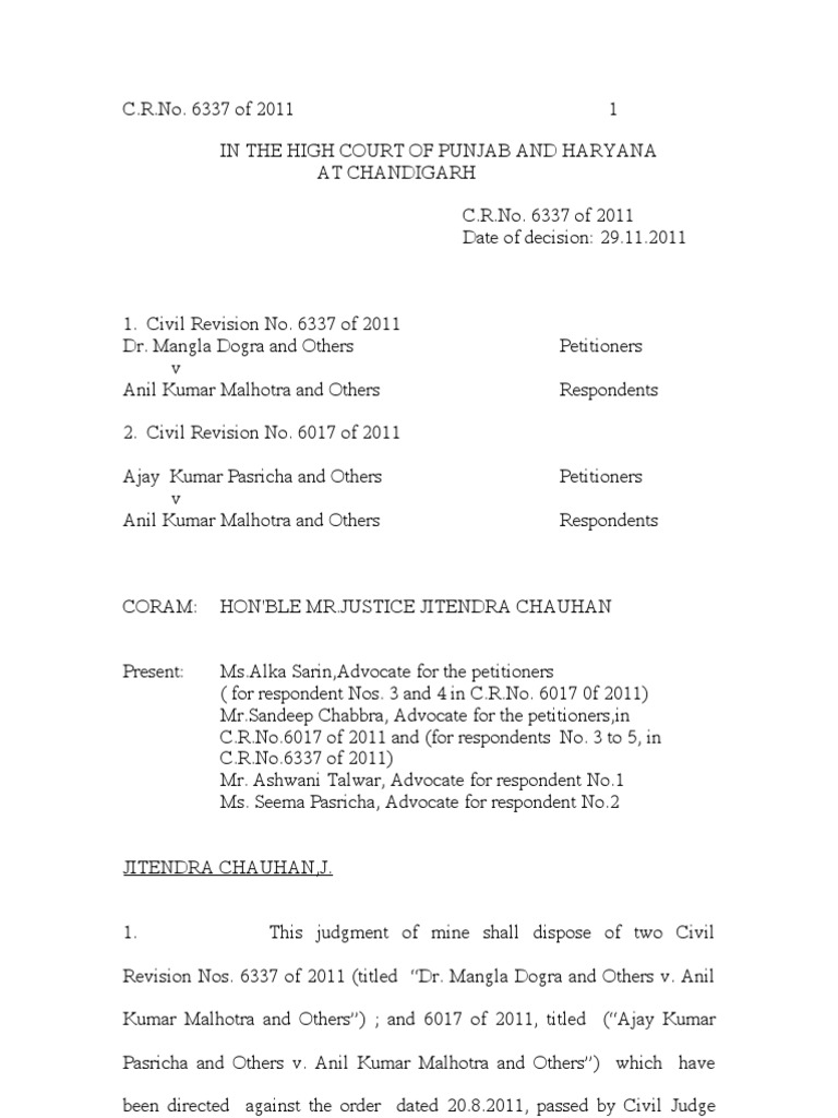 DR Mangla Dogra and Ors Vs Anil Kumar Malhotra and Ors | PDF | Vexatious Litigation | Abortion