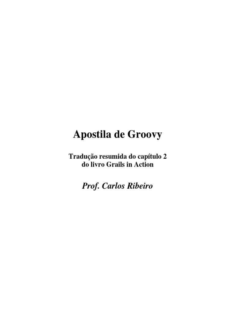 Apostila de Groovy PDF | PDF | Expressão regular (Ciência da Computação ...