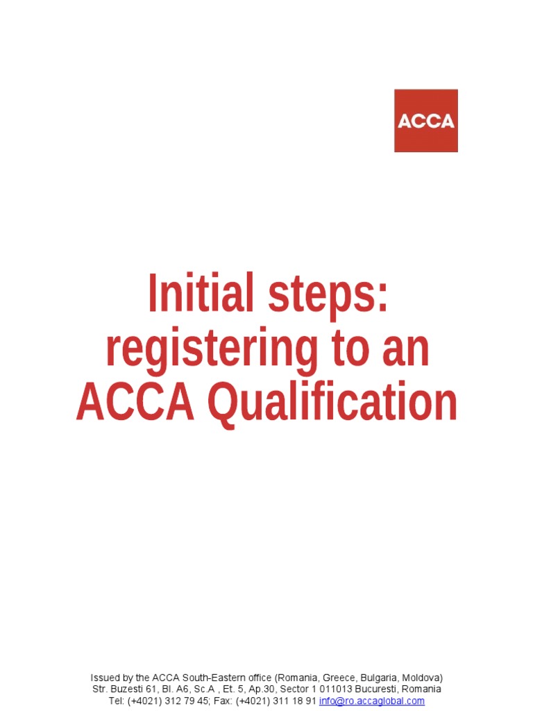 ACCA Guide Registering For 2012 | PDF