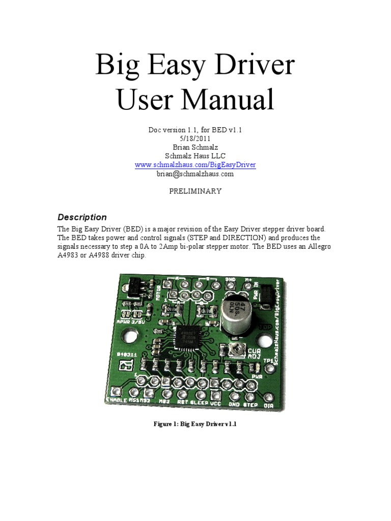 Big Easy Driver User Manual v1.1 | PDF | Resistor | Voltage