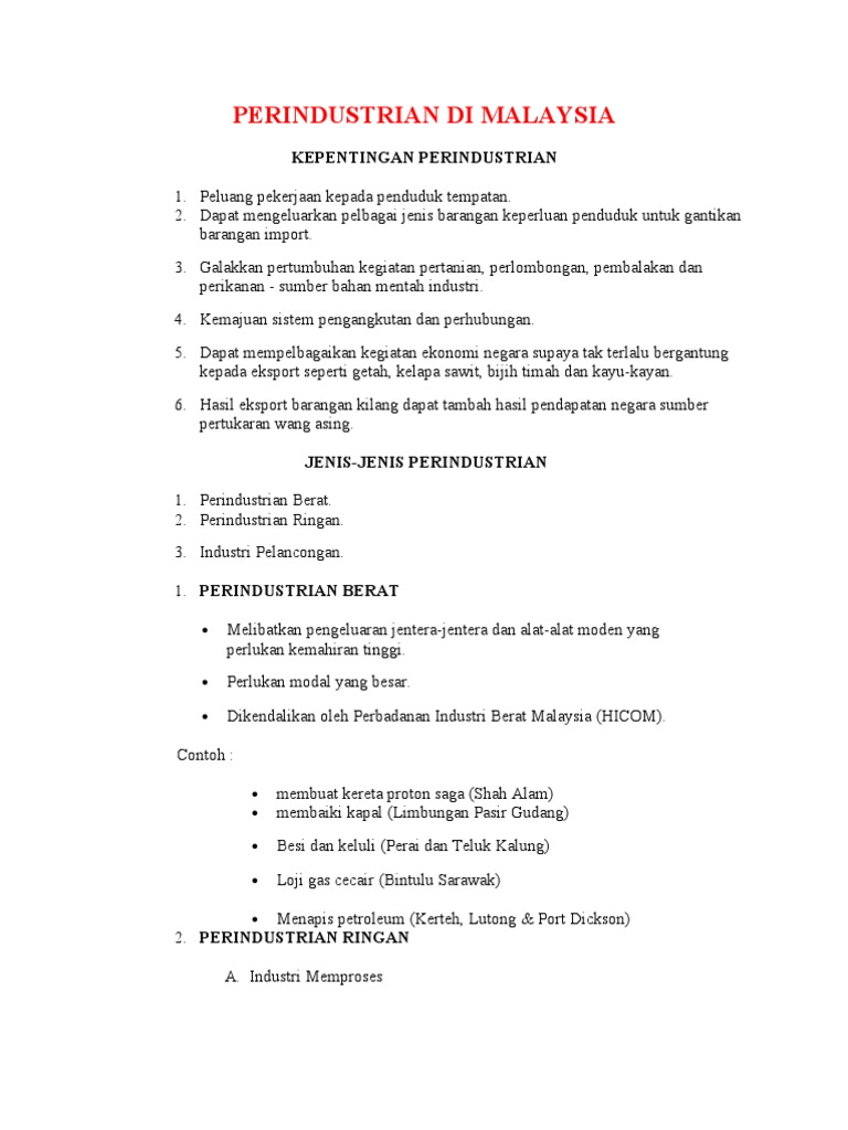 Perindustrian Di Malaysia | PDF