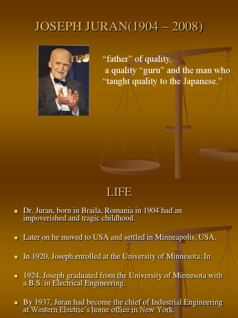 Joseph Juran (1904 - 2008) | PDF | Six Sigma | Quality (Business)