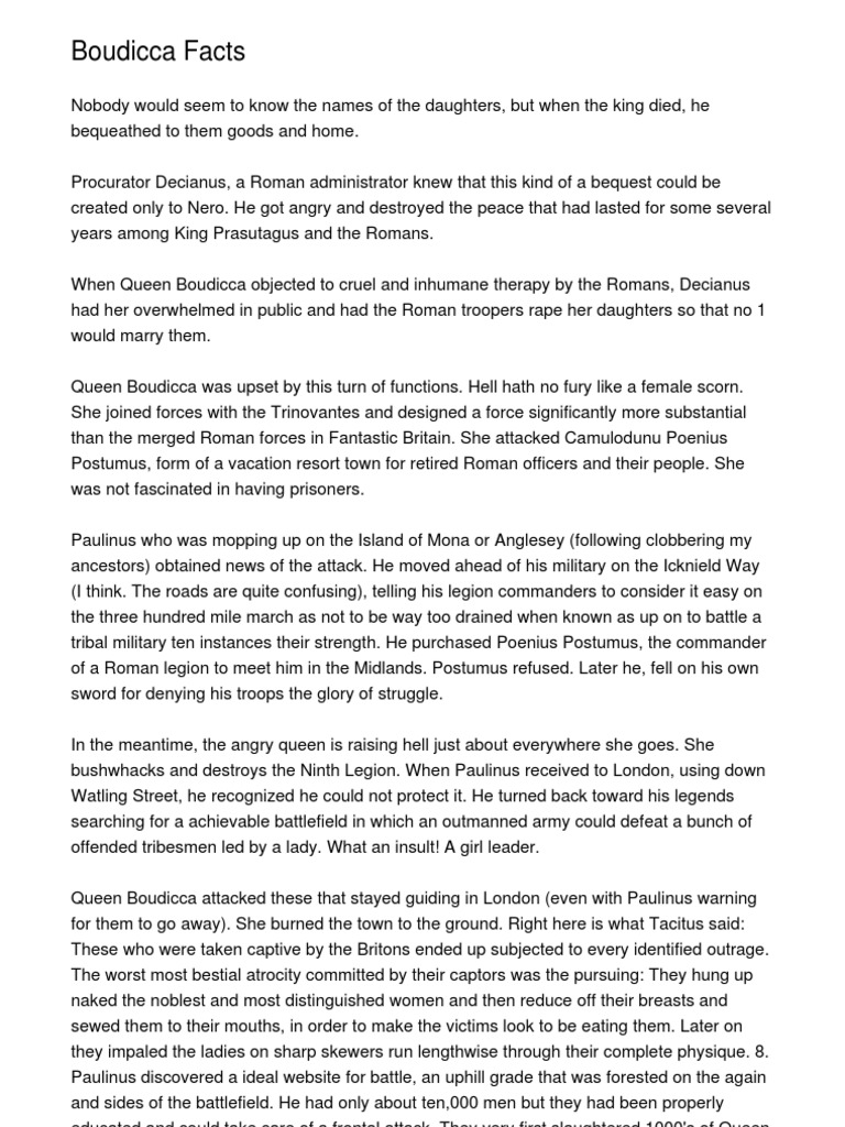 Boudicca Facts | PDF | Ancient Rome | Unrest