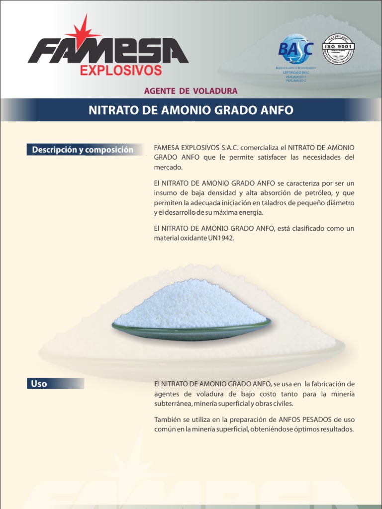 Anfo | PDF | Material explosivo | Nitrato