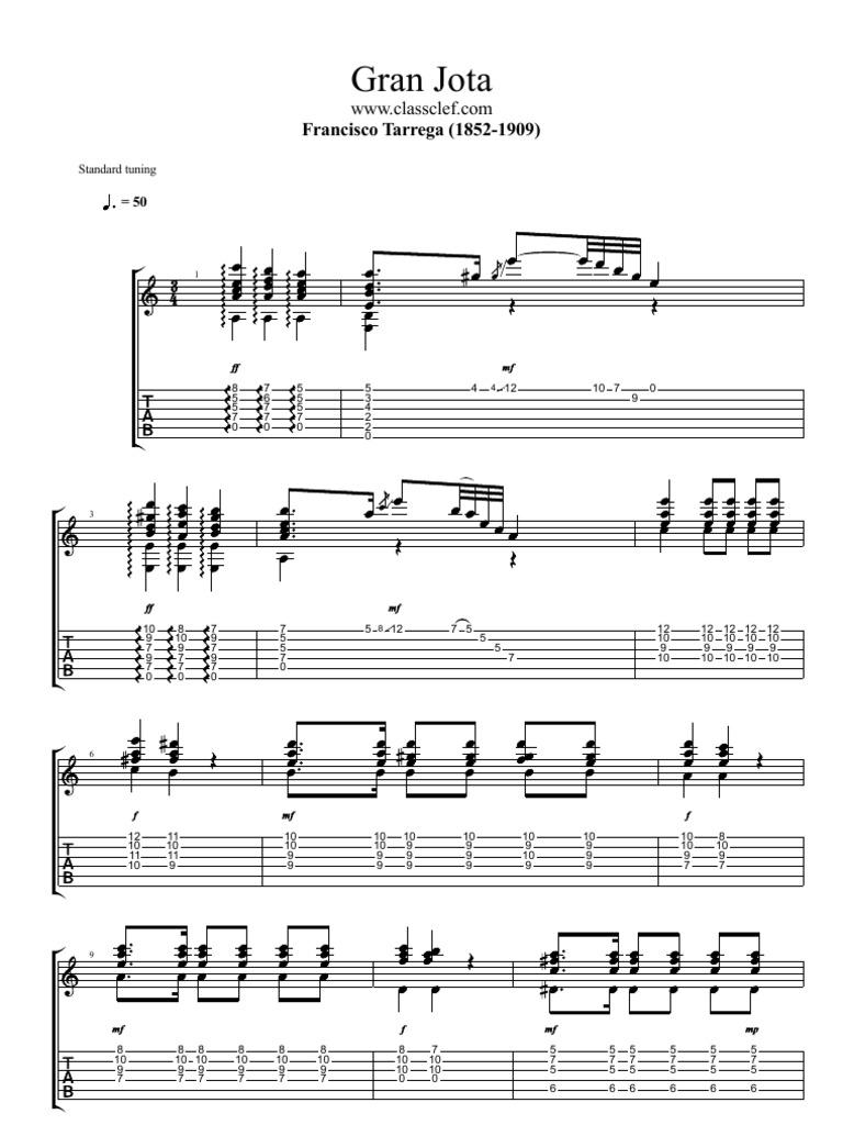 Gran Jota by Francisco Tárrega | PDF