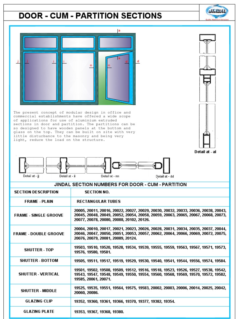 Door - Cum - Partition Sections | PDF | Door | Building Engineering